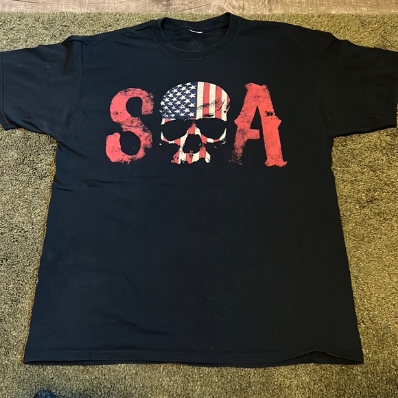 Shirts | Vintage Sons Of Anarchy Soa American Flag Shirt Size Large ...